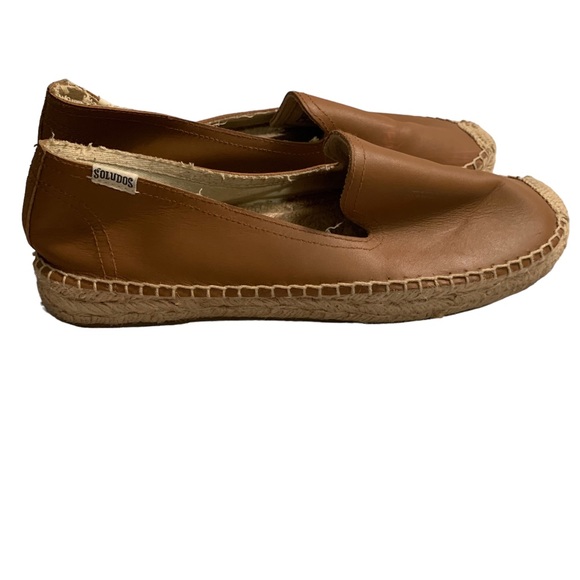 Soludos | Shoes | Soludos Brown Leather Slip On Espadrilles Sneakers ...